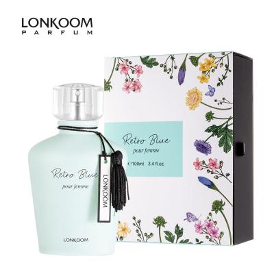China Lonkoom Retro Blue Eau de Parfum 100ml Long Lasting Fruity Floral Fragrance for Women for sale