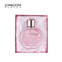 China Lonkoom Language Pink Eau De Parfum 100ml Woody Floral Women Perfume OEM for sale