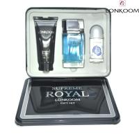 China Lonkoom Royal 100ml EDP Perfume Gift Set for Men Long Lasting Woody Scent Spray for sale