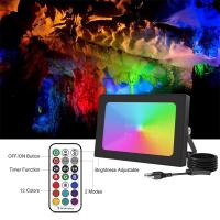 China RGB Waterproof LED Flood Light With Remote Control 25w Dimmable for sale