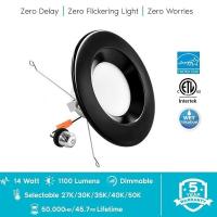 China Dimming Ceiling Black LED Flush Mount Light 14 Watt 5 Inch 120V  Flicker Free for sale