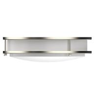 China Brush Nickel Ceiling 14 LED Flush Mount Light Fixture 5CCT 25w Double Ring for sale