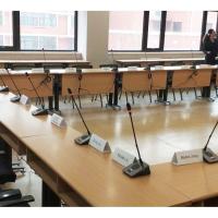China Classic Style Conferencing Digital Conference Table Meeting Microphone Discussion System Chairman Delegate Unit for sale