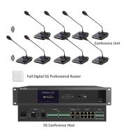 China HUAIN Hand in Hand 5G Discussion Chairman Unit Voting Microphone Wireless Conference System Mic with Control Unit for sale