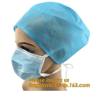 China Disposable PP Non Woven Medical Surgical Clip Mob Cap Caps,Doctor surgical medical strip round bouffant non woven clip c for sale