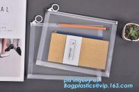 China Zippered Envelope Zip Waterproof PP Bags Seamless Slider Closure Storage Pouch For A4 Paper, Magazine, Memo for sale