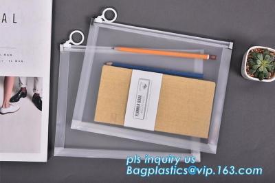 China Zippered Envelope Zip Waterproof PP Bags Seamless Slider Closure Storage Pouch For A4 Paper, Magazine, Memo for sale