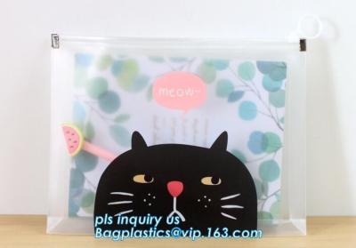 China Document Bag with Plastic Slider Stationery Penil Pen Case Storage Bag, Student office slider transpraent plastic storag for sale