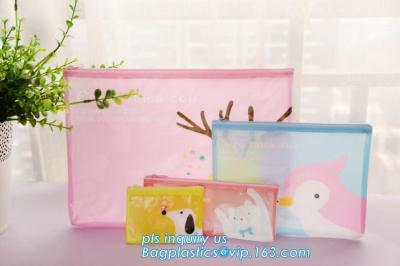 China slider k bag for stationery, tools, documents, EVA Skin Care Packaging Bags With Slider Zipper, pencil packing bag for sale