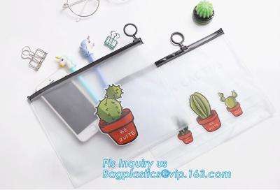 China Frosted Swimwear toiletry PVC Vinyl Bag With Slider k, zipper bag with hang holes & slider, vinyl pvc zipper bags for sale