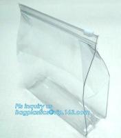 China reusable promotional Plastic LDPE slider zipper bags, metallized film bottom loaded slider zipper packaging gloss finish for sale