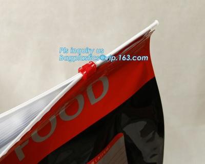China recyclable different type dog/cat food packaging slider zipper bag direct manufacturer in china, flat bottom aluminum fo for sale