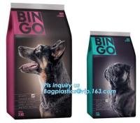 China Stand up pouch with zipper and window for dog food packaging, chicken jerkey bag, 10kg Custom Printed slider Flat Bottom for sale