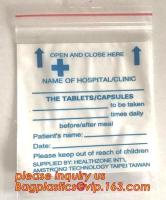 China Custom printed LDPE medical k pills medicine zipper resealable small plastic bag, medical grade clear plastic zipp for sale