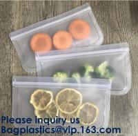 China PEVA Snack Food Packaging 5pcs Set Pack Food Snack Storage PEVA k Reusable Peva Food Storage Zip Seal Sandwich Sna for sale