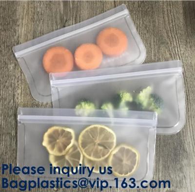 China PEVA Snack Food Packaging 5pcs Set Pack Food Snack Storage PEVA k Reusable Peva Food Storage Zip Seal Sandwich Sna for sale