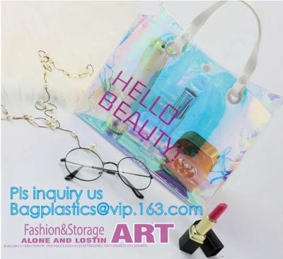 China Summer Beach Bag Clear PVC Shoulder Bag new style, Fashion transparent jelly iridescent manufacturer clear shoulder purs for sale