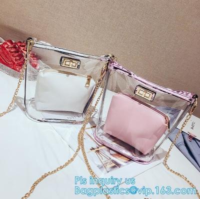 China Logo Printed Customized PVC Tote Shopping Bags, Fashionable Plastic Clear PVC Beach Bag Beach Tote Shopping Bag, carrier for sale