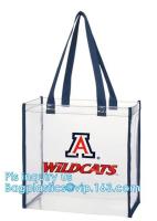 China clear vinyl pvc zipper bags with handles, waterproof shopping clear pvc cosmetic handles plastic bag with snap button for sale