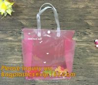 China Factory Custom made Environmental PVC clear packaging toy storage handle bag,plastic tote packaging bag with handles fro for sale