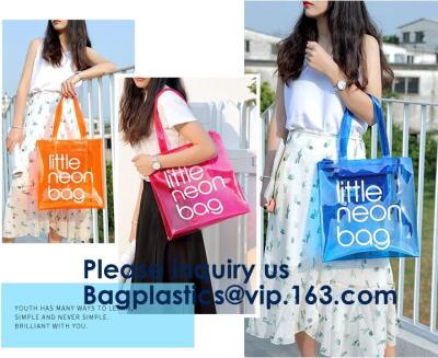 China Custom Clear Pvc Lady Handbag Set Transparent Beach Tote Bag,OEM EVA PVC Zipper Bag Swimwear, Plastic Zipper EVA Pouch for sale