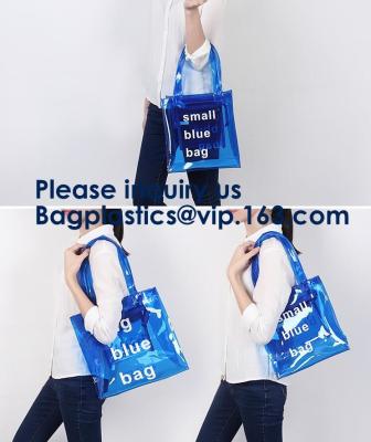 China Stylish Waterproof Transparent Clear Tote PVC Beach Bag,Girls Fancy Clear Transparent Pvc Handbag Beach Shoulder Sling for sale