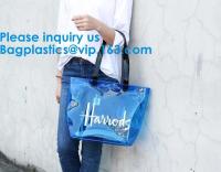 China Clear Shopping Bag Transparent PVC Beach Handbag Tote Shoulder Bag Beach Waterproof Large Capacity Foldable Travel Stora for sale