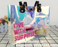 China Promotional Shiny PVC Tote Bag, Women Gender and Casual Tote Shape large capacity clear PVC Beach Bag, Bagease, Bagplast for sale