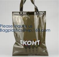 China Personalized Custom Logo Reusable Vinyl Tote Folding Portable Transparent Pvc Shopping Bag,Pvc Shopping Tote Bag Grocery for sale