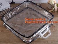 China Eco-friendly wholesale travel cosmetic bag clear zipper pvc cosmetic bag for women for sale