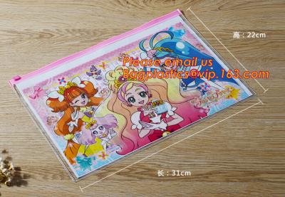China back to school stationery New Cheap top zip lock plastic PVC pencil case bag with customized printing for sale