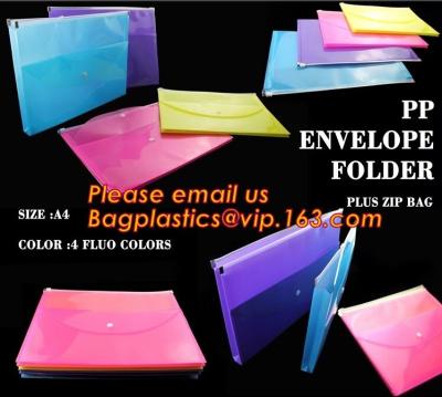 China pp envelope pocket folder custom cute printed a4 plastic document carrying file folder bag for sale