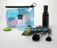 China gusset slider k printed pvc zipper bags with holding loop with confetti, zipper slider bags for pencils pens for sale