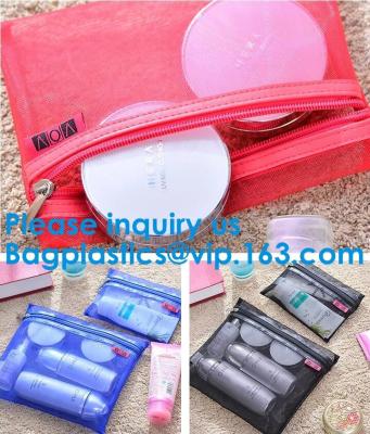 China Cheap Cosmetic Bag Nylon Mesh Zippered Bag Makeup Organizer Bag,Women Mesh Cosmetic Portable White Mesh Zipper Bag for sale