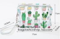 China Cute Unicorn PVC Transparent Travel Accessory Cosmetic Bag Waterproof Makeup Pouch Cactus Flamingo Wash Kits Organizer for sale