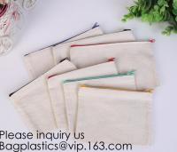 China Office Stationery custom logo printed plain Cotton Canvas pencil case bag with zipper,stationery bag paper holder file h for sale