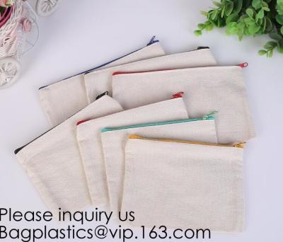 China Office Stationery custom logo printed plain Cotton Canvas pencil case bag with zipper,stationery bag paper holder file h for sale