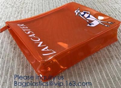China Hot Eco-Friendly Transparent Plastic PVC Cosmetic Bag With Zipper,Offset printing/Silk screen printing/Gravure printing/ for sale