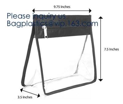 China Zip Lock Transparent PVC EVA Cosmetic Bag,0.5mm Thickness Crystal Clear Eva Cosmetic Bag With Debossed Logo, bagease, pa for sale