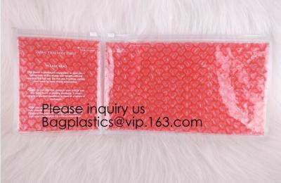 China Cosmetic Packing Laser PVC Make Up Bag With Zipper Top Heart-Shaped Air Bubble Packaging Bag, bagease, bagplastics for sale