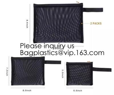 China Zipper Mesh Bags, Pack of 4 (S/M/L & Pencil Pouch), Beauty Makeup Cosmetic Accessories Organizer, Travel Toiletry Kit Se for sale