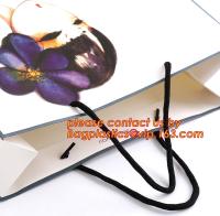 China Recycle eco friendly Brown flat bottom shopping kraft paper bag With Paper Handle, Recyclable luxury style printed gift for sale