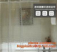 China TRANSPARENT CIRCLE LINES, TRANSPARENT , polyester shower curtain and matching mat waterproof custom bath bathroom shower for sale
