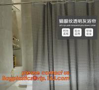 China New popular transparent printed peva shower curtain, Polyester Shower Curtain Fabric For Bath Curtain, waterproof bath w for sale
