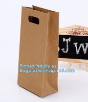 China paper bags with flat handle,cement packaging paper bags , strong brown paper bags,Take out brown kraft paper bread bag f for sale