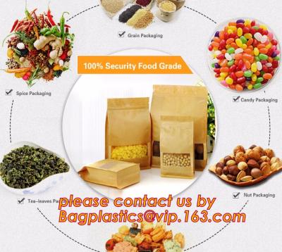 China 100% Food Grade Customized Recyclable Eco Zipper Eight Side Sealed Biodegradable Paper Bag For Food Packing, Brown kraft for sale