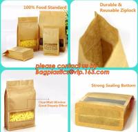 China stand up pouch biodegradable zipper bag kraft paper bag, Resealable Snack Stand up Zipper kraft paper Pouch Aluminum for sale