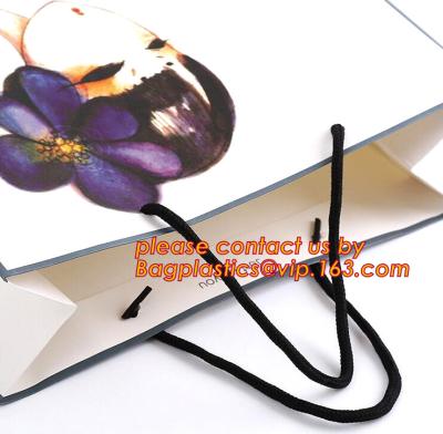 China Recycle eco friendly Brown flat bottom shopping kraft paper bag With Paper Handle, Recyclable luxury style printed gift for sale