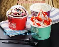 China A series of custom logo printed double PE coated icecream paper cup with lid from Wuhan manufacturer bagplastics bagease for sale