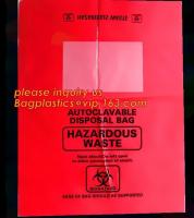 China biodegradable biohazard eco bag, PE poly Biohazard Medical Waste Disposable Bag, Extra large capacity biohazard drawtape for sale